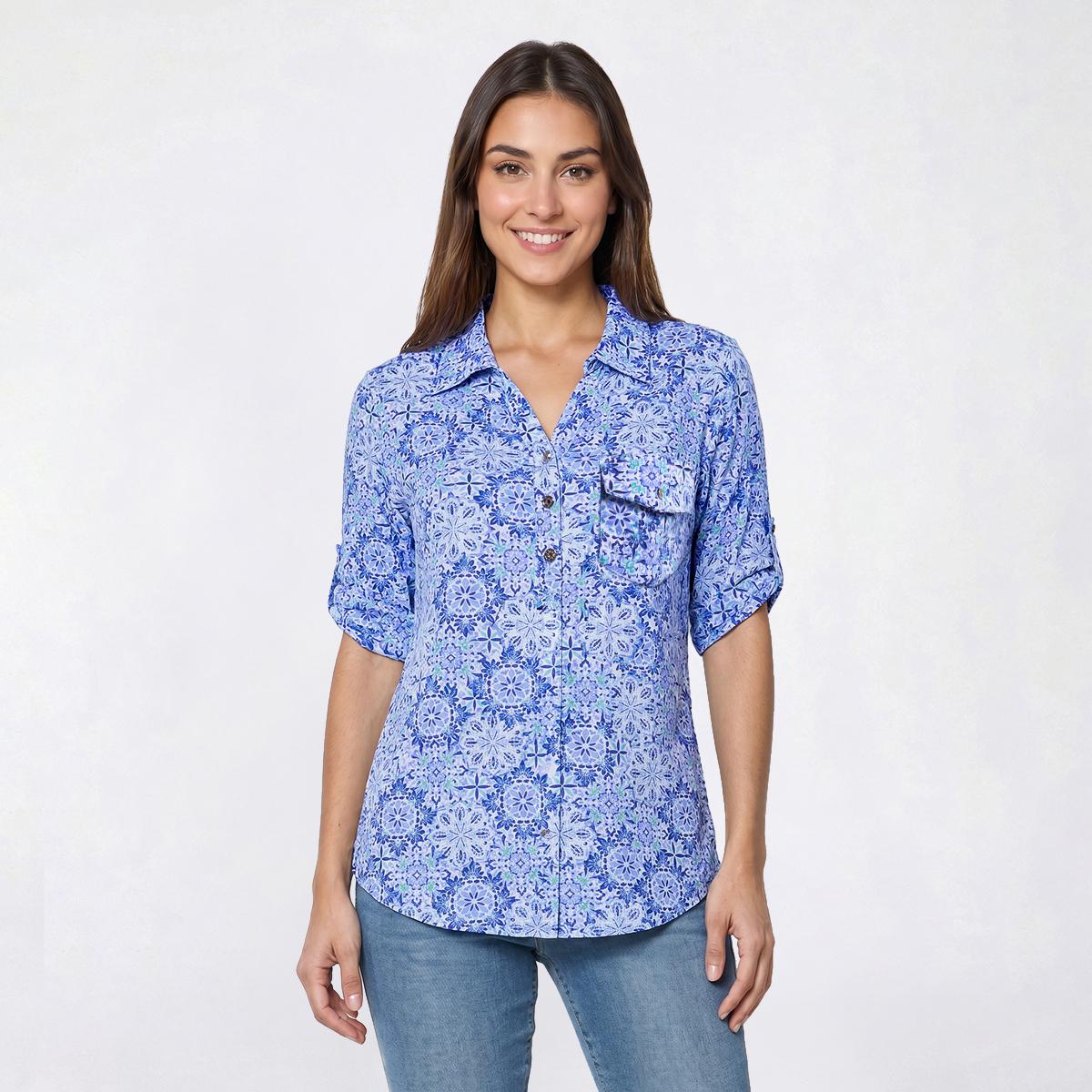 Click here for Womens Emily Daniels Roll Tab Elbow Sleeve Medalli... prices
